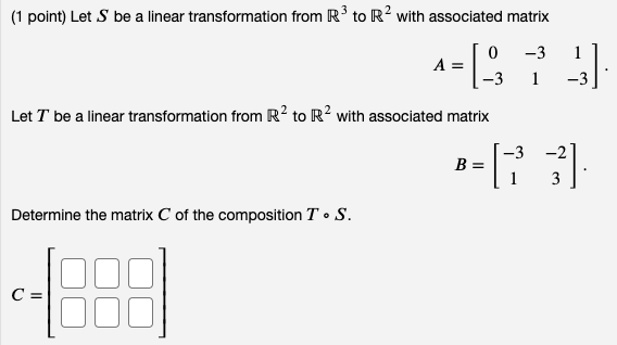 Solved 1 Point Let S Be A Linear Transformation From R2 To