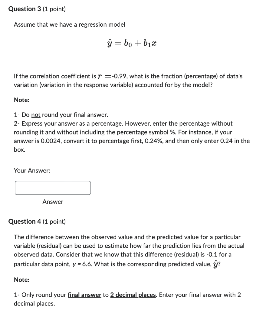 Solved Assume that we have a regression model y^=b0+b1x If | Chegg.com