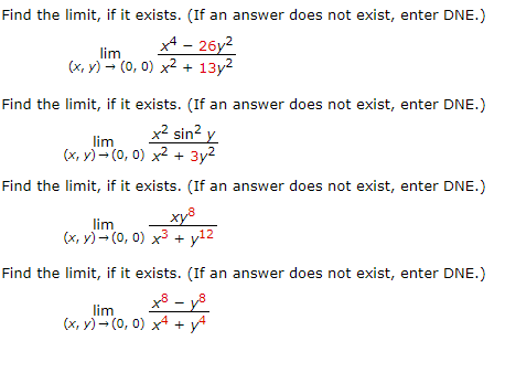 Solved Find the limit, if it exists. (If an answer does not | Chegg.com