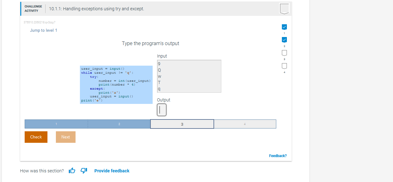 Solved CHALLENGE ACTIVITY 10.1.1: Handling exceptions using | Chegg.com Solved CHALLENGE ACTIVITY 10.1.1: Handling exceptions using | Chegg.com