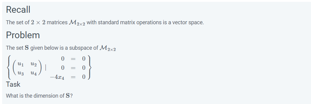 Solved The set of 2×2 matrices M2×2 with standard matrix | Chegg.com