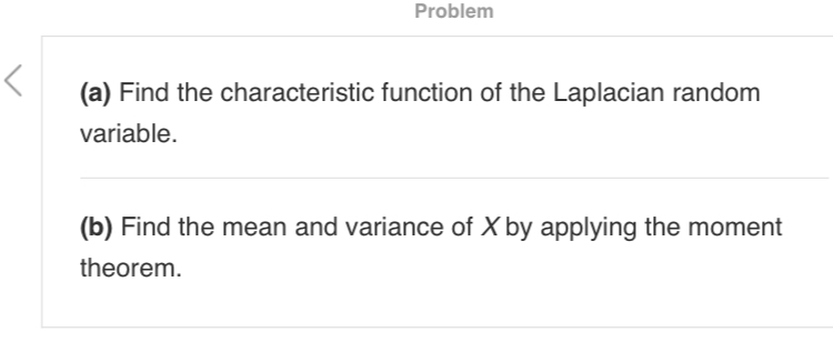 Solved Problem (a) Find the characteristic function of the | Chegg.com