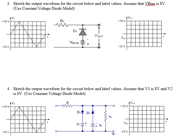 Solved 3. Sketch the output waveform for the circuit below | Chegg.com