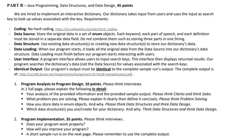Solved PARTB-Java Programming, Data Structures, and Data | Chegg.com