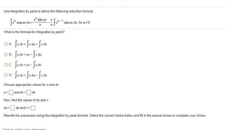 Solved Use integration by parts to derive the following | Chegg.com