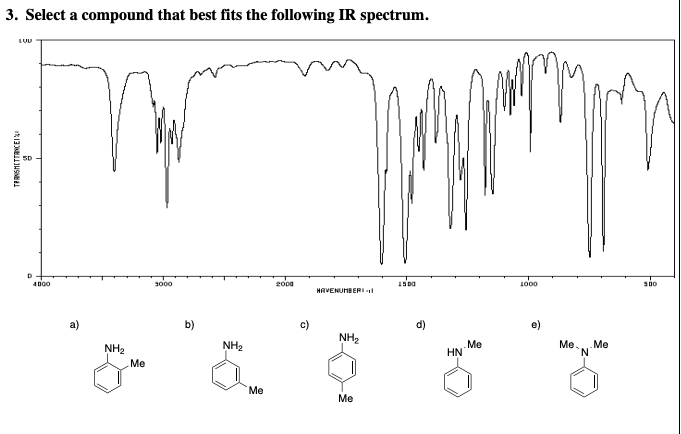 Solved 3. Select a compound that best fits the following IR | Chegg.com