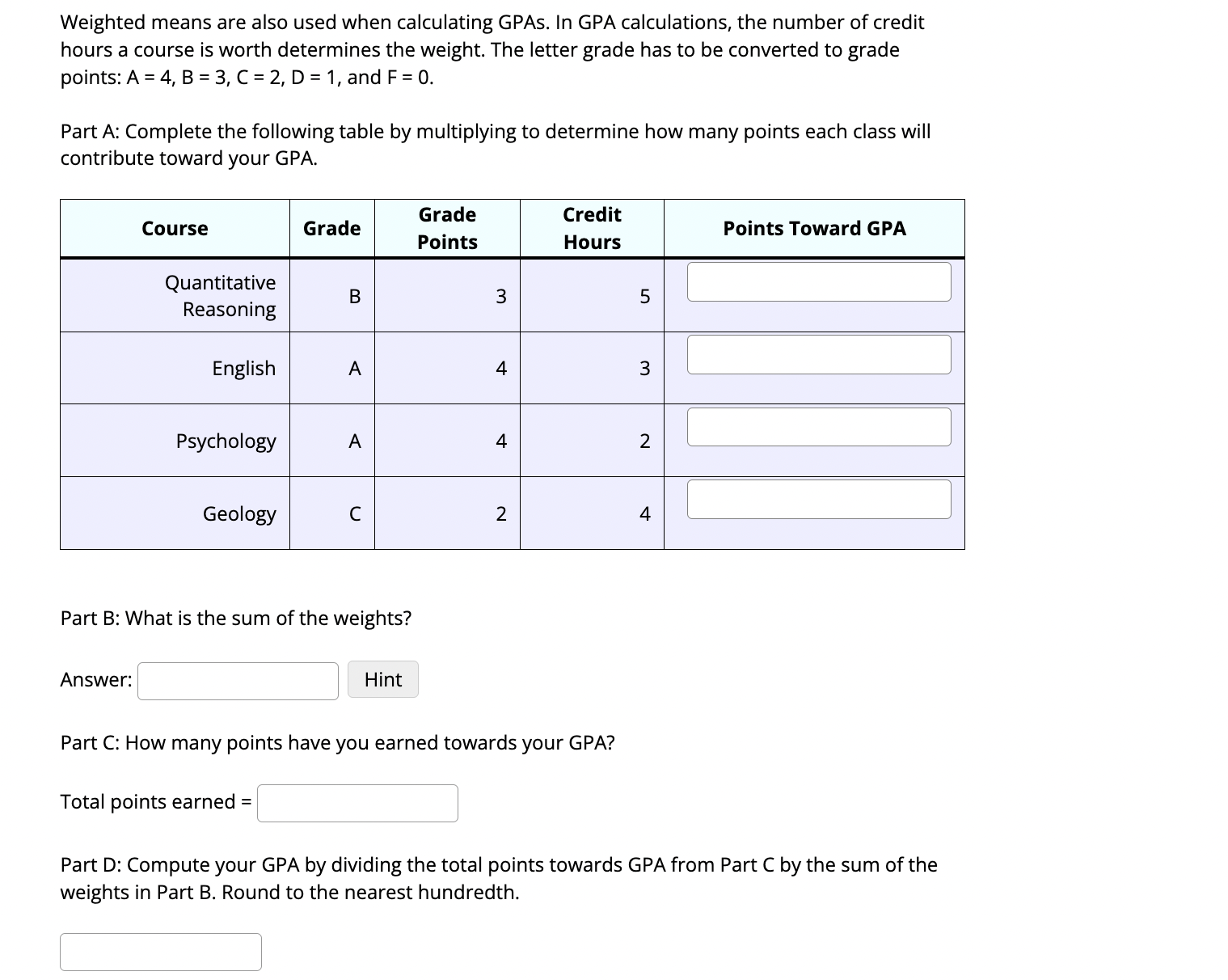 Solved In many courses, different categories of assignments | Chegg.com