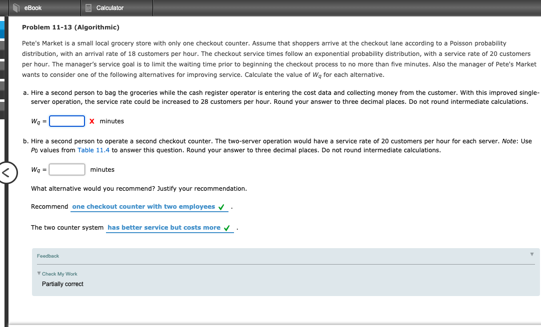 Solved eBook Calculator Problem 11-13 (Algorithmic) Pete's | Chegg.com Solved eBook Calculator Problem 11-13 (Algorithmic) Pete's | Chegg.com