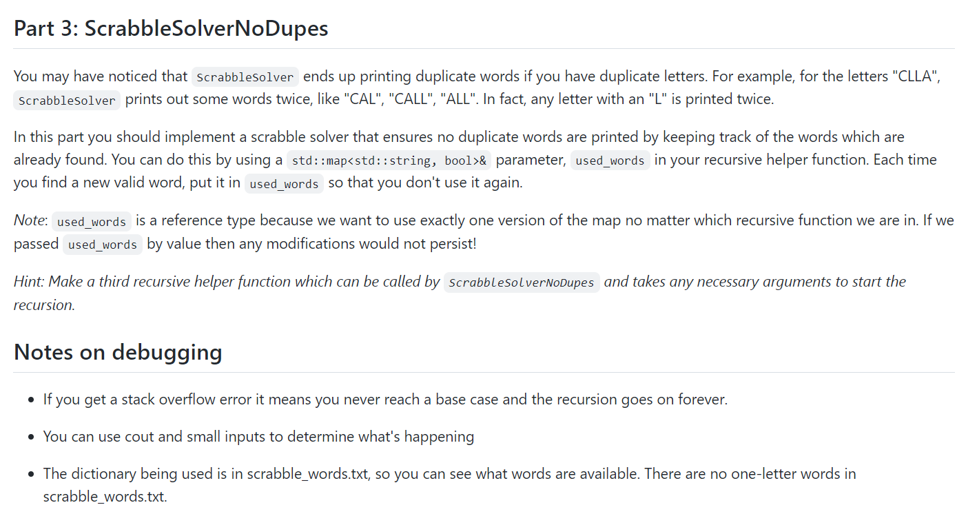 Solved Recursive Scrabble Solver In this lab you will work | Chegg.com
