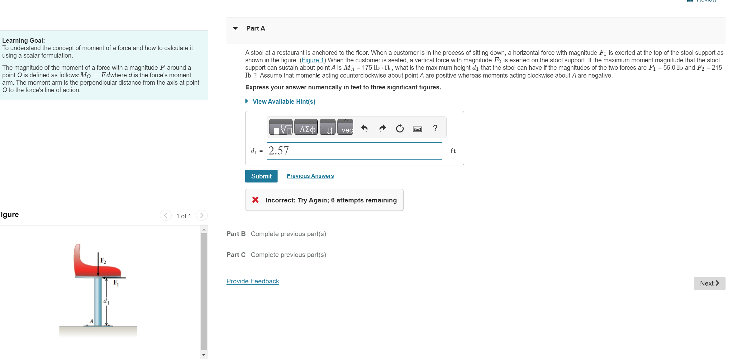 Solved Learning Goal: To understand the concept of moment of | Chegg.com
