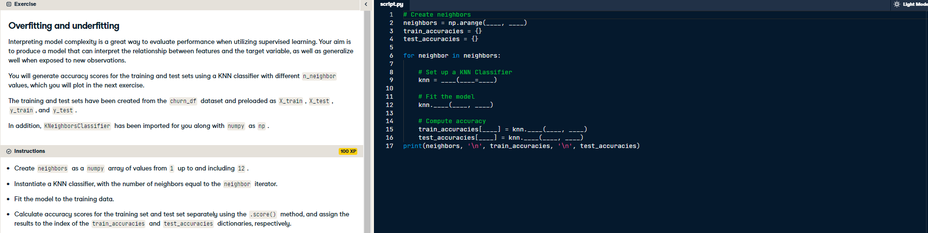 Solved Overfitting and underfitting Interpreting model | Chegg.com