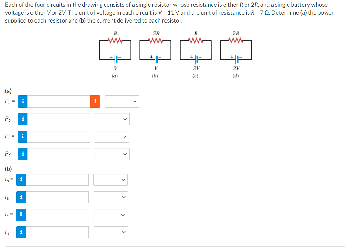 ach of the four circuits in the drawing consists of a | Chegg.com
