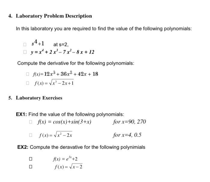 Solved 4. Laboratory Problem Description In this laboratory | Chegg.com