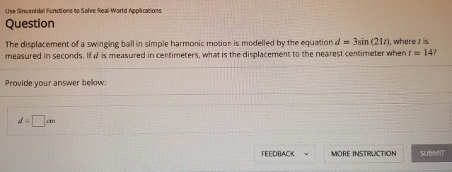 Solved Use Sinusoidal Functions to Solve Real-World | Chegg.com