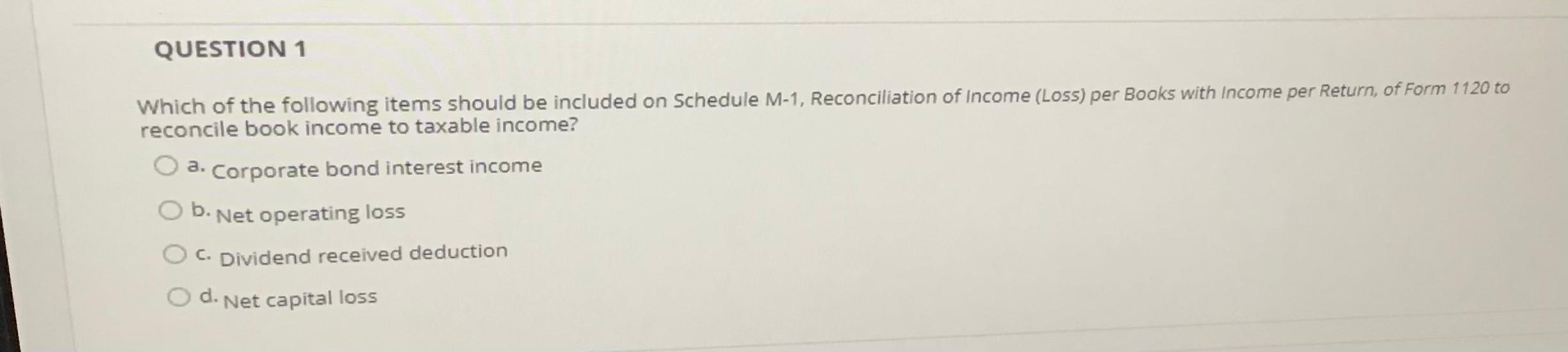 Solved QUESTION 1 Which of the following items should be | Chegg.com