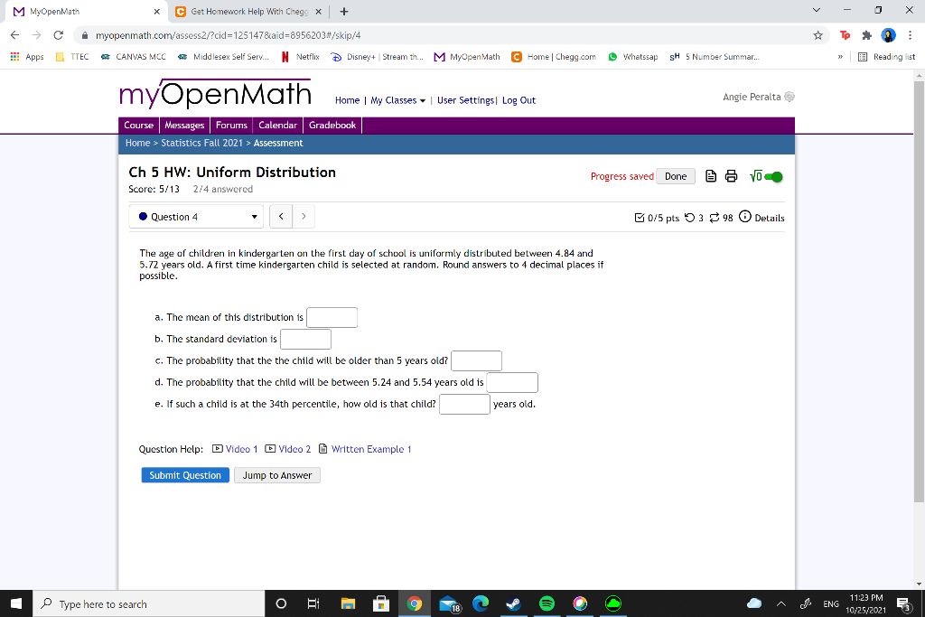 Solved M MyOpenMath X C Get Homework Help With Chegg X + 1 X | Chegg.com