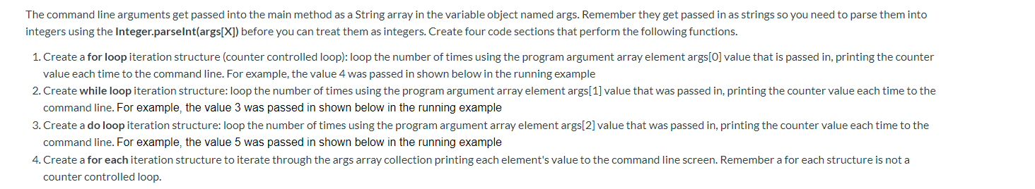 Solved For each code looping structure example for | Chegg.com