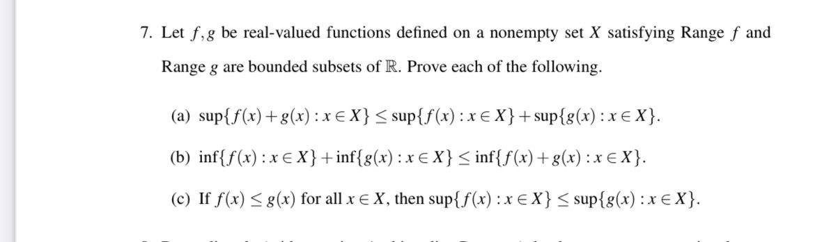 Solved 7. Let f,g be real-valued functions defined on a | Chegg.com
