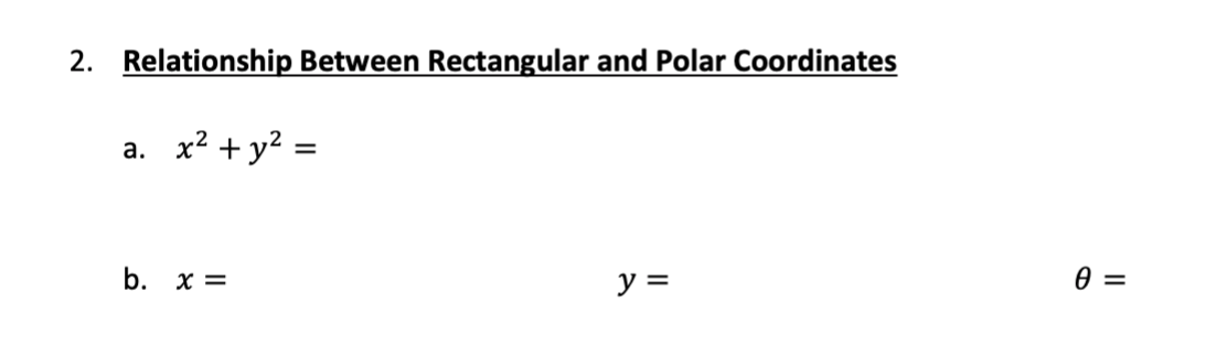 Solved 2. Relationship Between Rectangular and Polar | Chegg.com