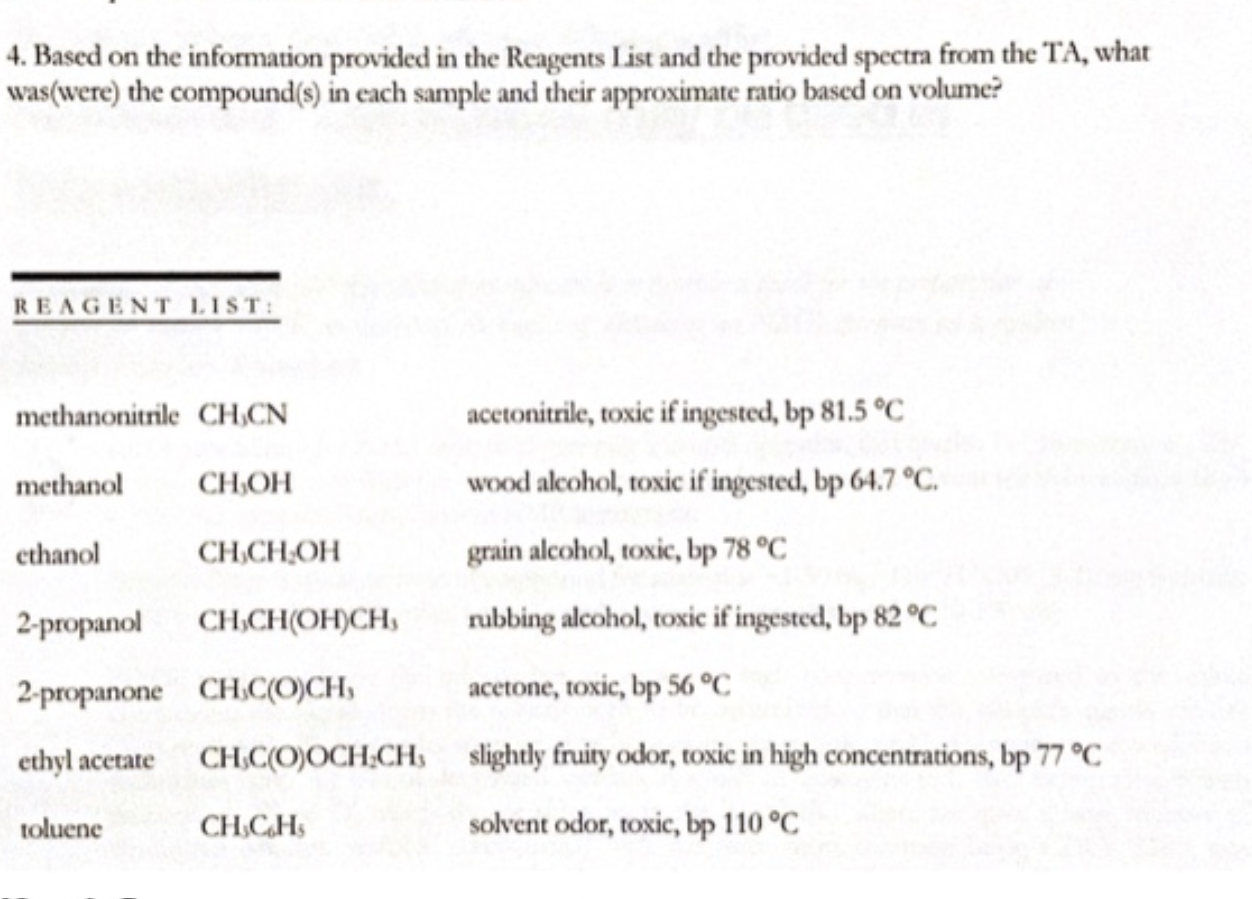Solved based on the information in the reagents list and the | Chegg.com