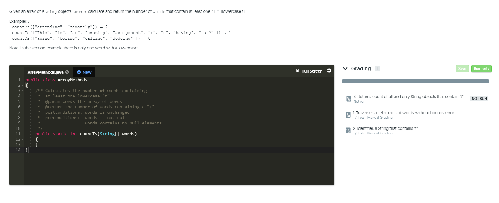 Solved Help with Java FRQ QUESTION 1 QUESTION 2 Given an | Chegg.com