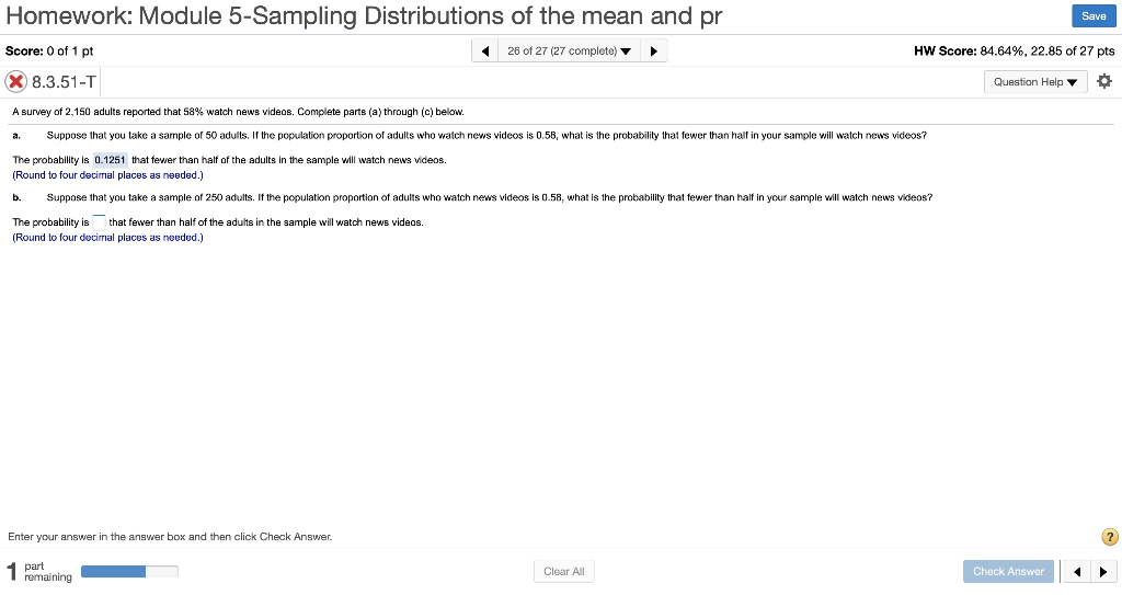 Solved Homework: Module 5-Sampling Distributions of the mean | Chegg.com