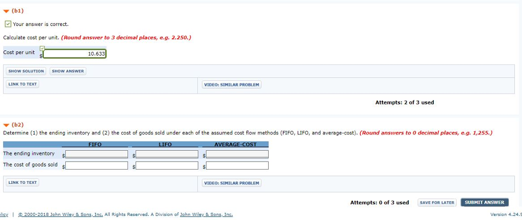 Solved Problem 6-2A (Part Level Submission) Express | Chegg.com
