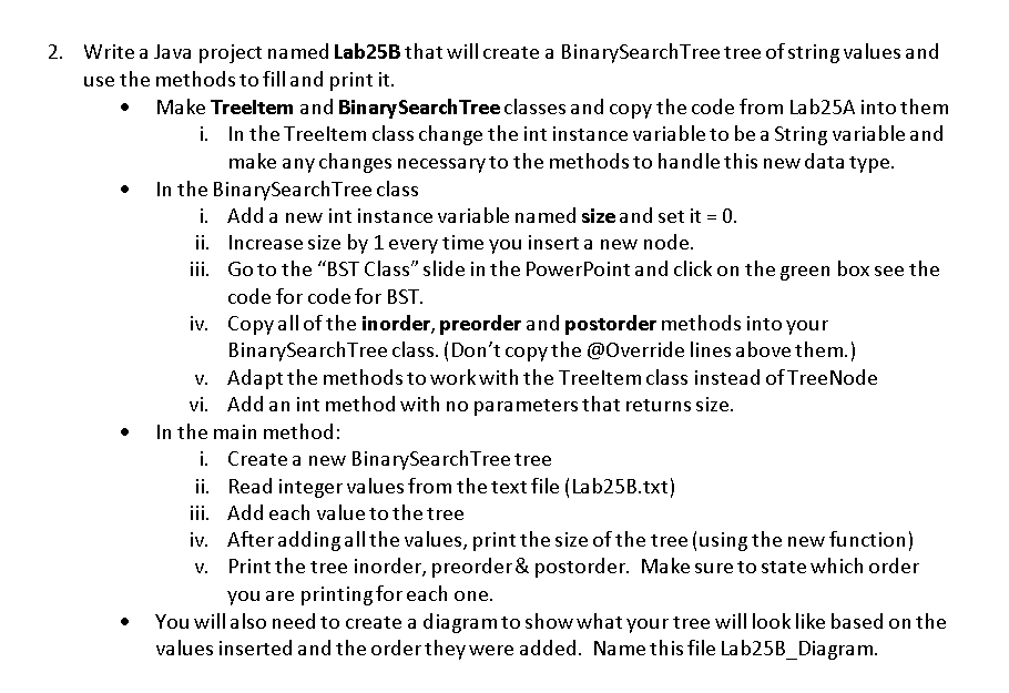 Solved Program Code To Copy Binarysearchtree Java Import Chegg