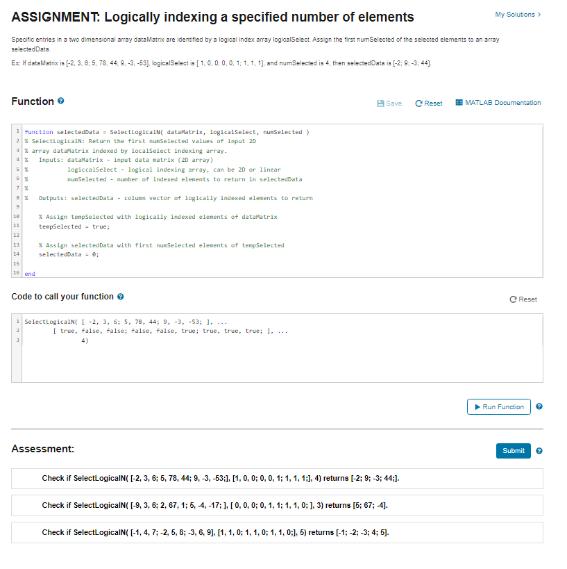 Solved ASSIGNMENT: Logically indexing a specified number of | Chegg.com