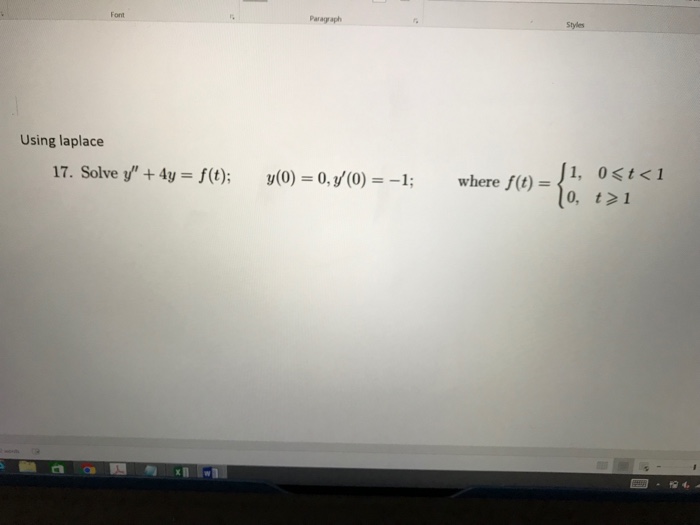 Solved Font Paragraph Styles Using laplace 17. Solve | Chegg.com
