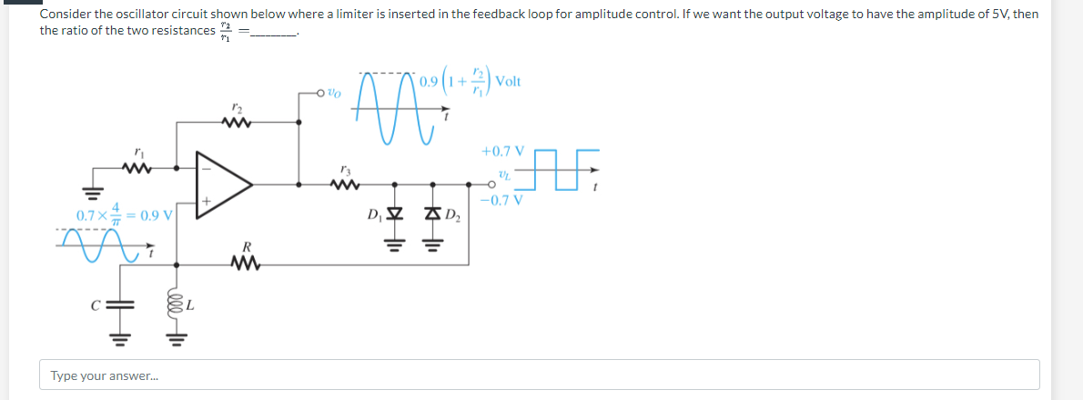 Solved Consider the oscillator circuit shown below where a | Chegg.com