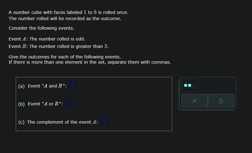 Solved A number cube with faces labeled 1 to 6 is rolled | Chegg.com