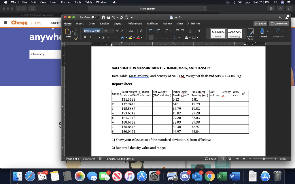 Word File Edit View Insert Format Tools Table Window | Chegg.com
