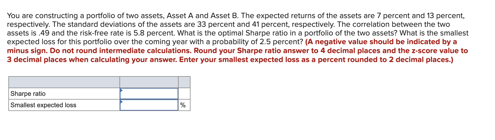 Solved You are constructing a portfolio of two assets, Asset | Chegg.com