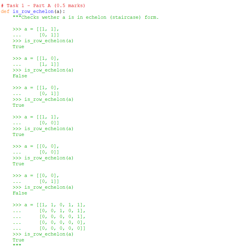 Task 1: Gaussian Elimination for Singular Matrices | Chegg.com