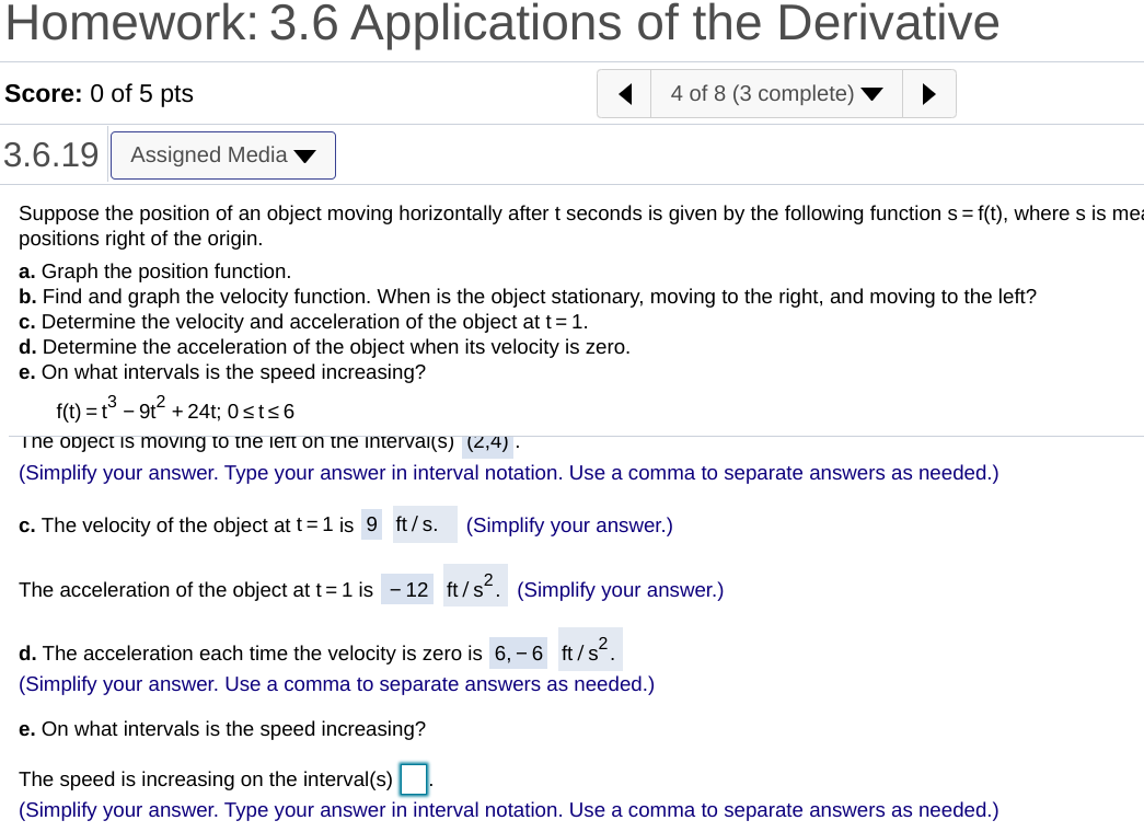 Solved Suppose the position of an object moving horizontally | Chegg.com