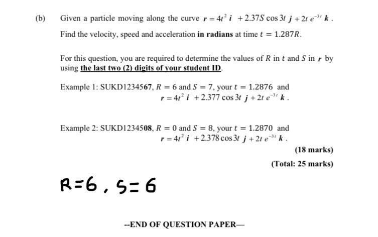 Solved (b) Given a particle moving along the curve r=4t² i | Chegg.com