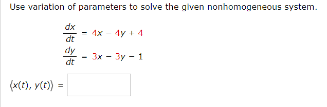 Solved Use variation of parameters to solve the given | Chegg.com