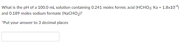 Solved What is the pH of a 100.0 mL solution containing | Chegg.com