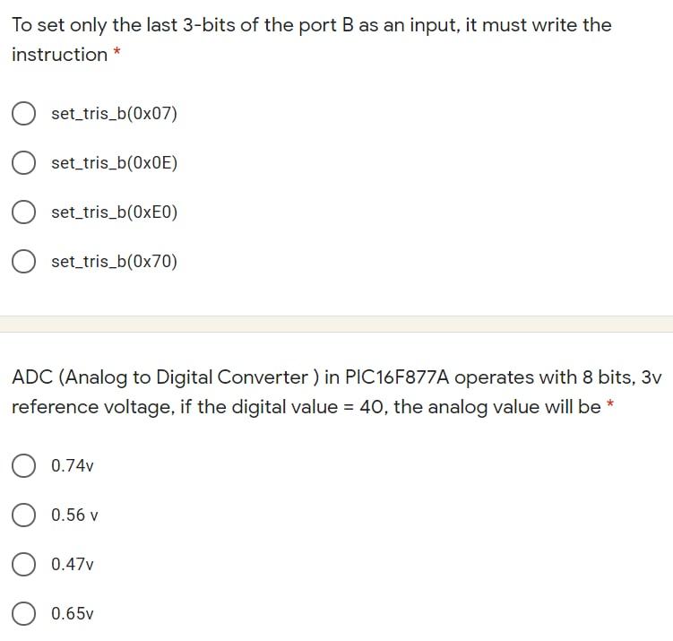 Solved To set only the last 3-bits of the port B as an | Chegg.com