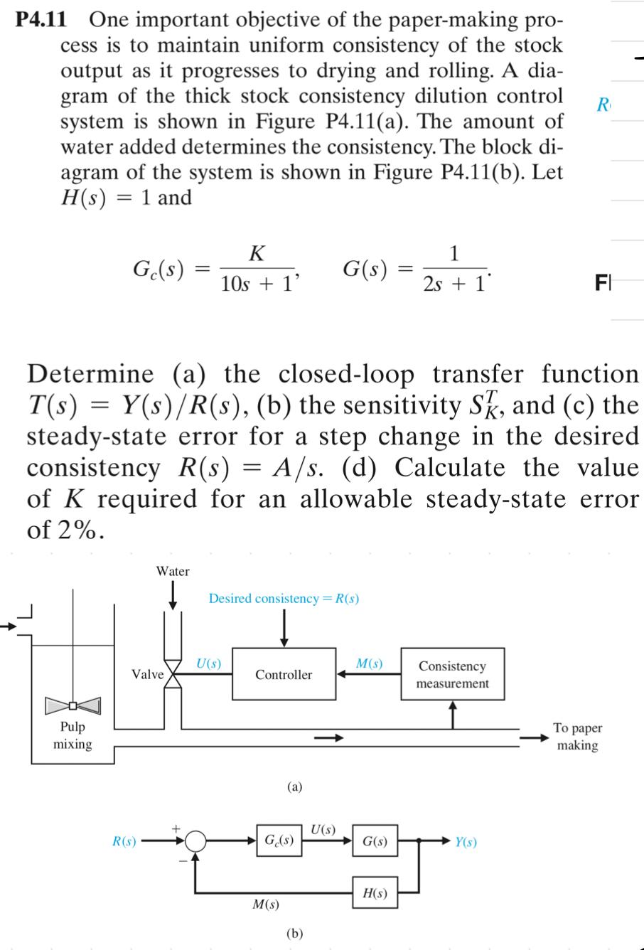 Solved P4.11 One important objective of the paper-making | Chegg.com