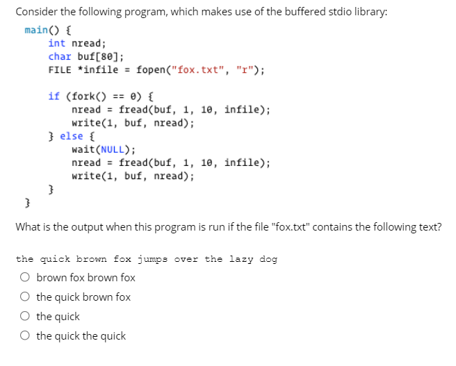 Solved Consider the following program, which makes use of | Chegg.com
