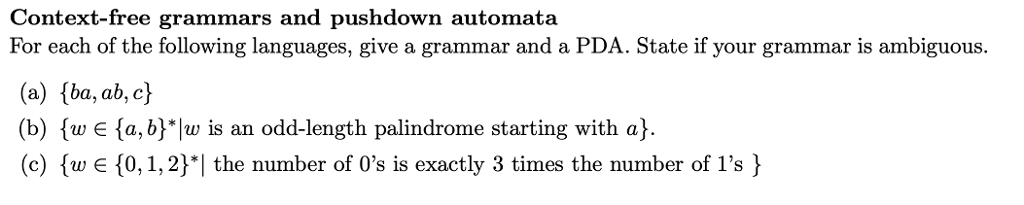 Solved Context-free grammar CFG and pushdown automata PDA | Chegg.com