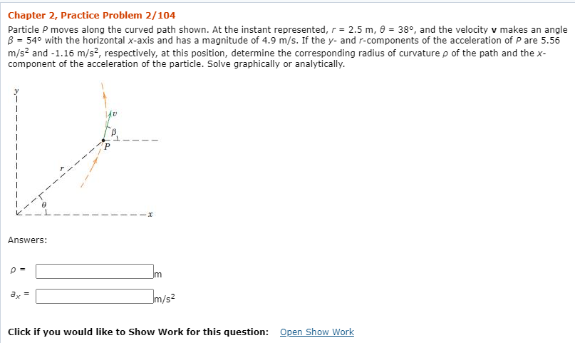 Solved Chapter 2, Practice Problem 2/104 Particle P moves | Chegg.com
