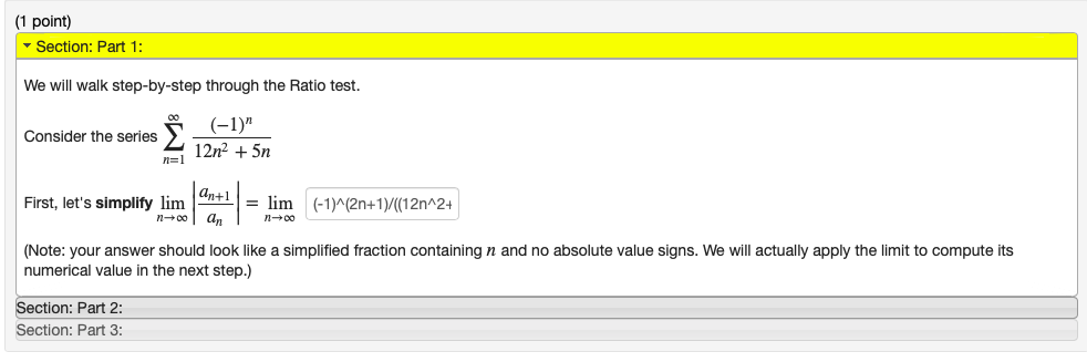 Solved (1 point) Section: Part 1: We will walk step-by-step | Chegg.com