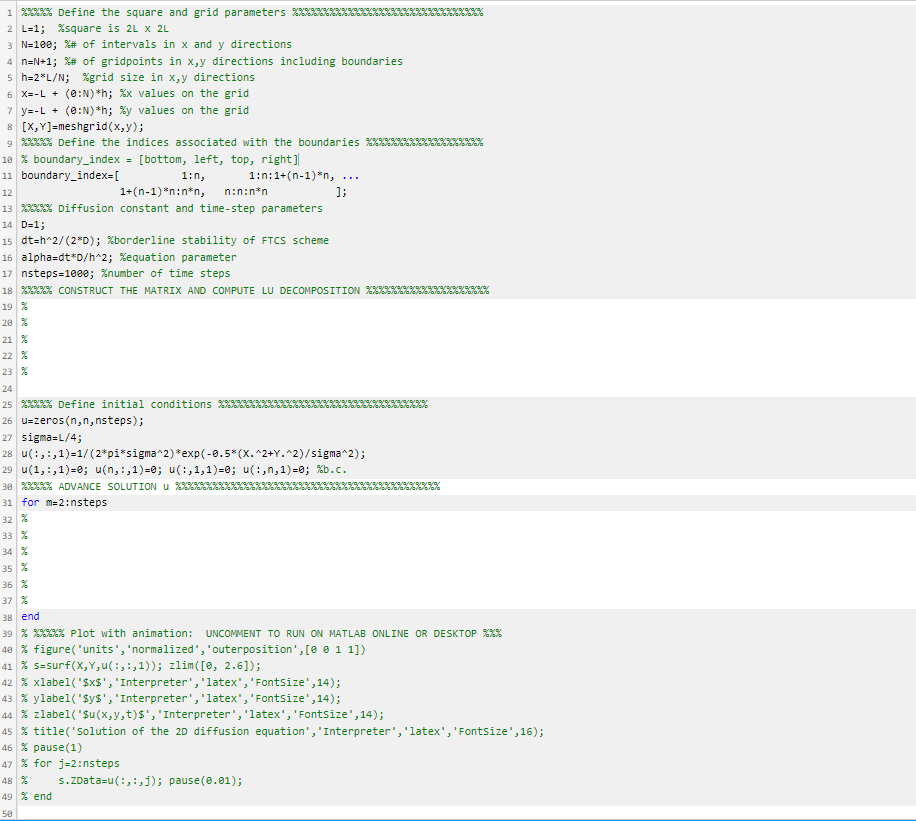 Solved Two-Dimensional Diffusion Equation Solve the | Chegg.com