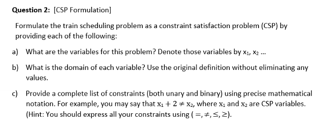 Solved Trains Scheduling Problem The tracks in the following | Chegg.com