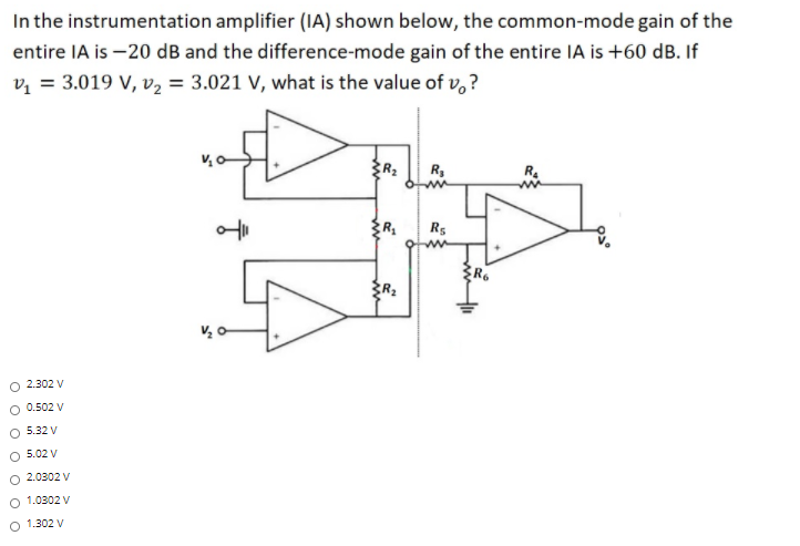 Solved In the instrumentation amplifier (IA) shown below, | Chegg.com
