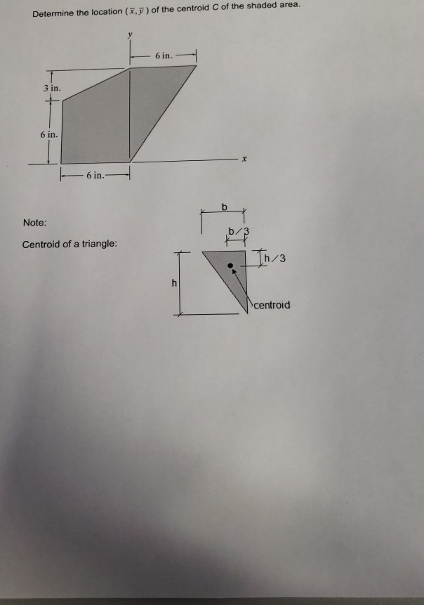 Solved Determine the location ( ) of the centroid C of the | Chegg.com