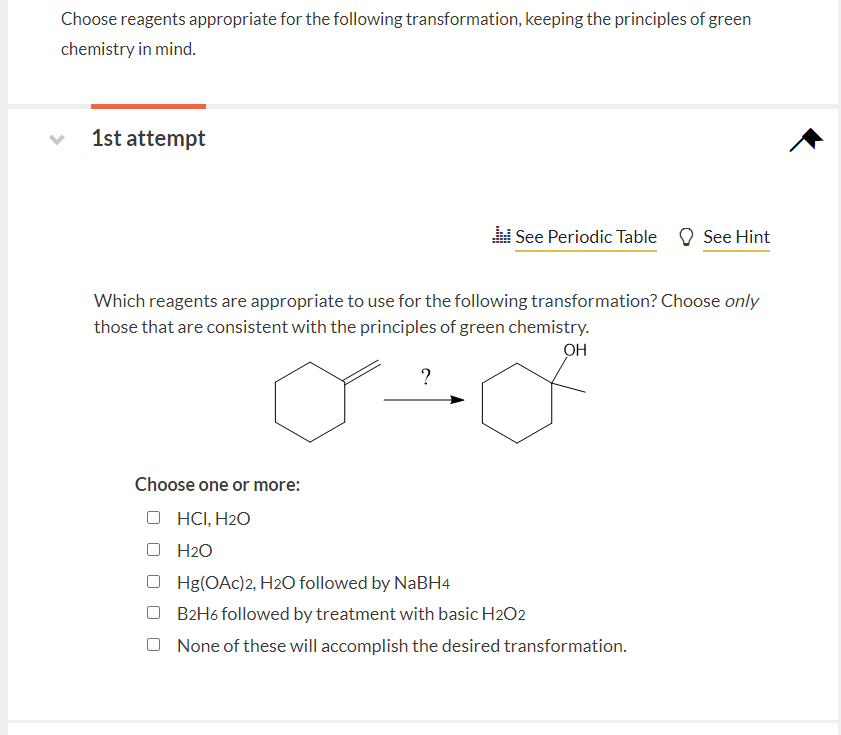 Solved Choose reagents appropriate for the following | Chegg.com